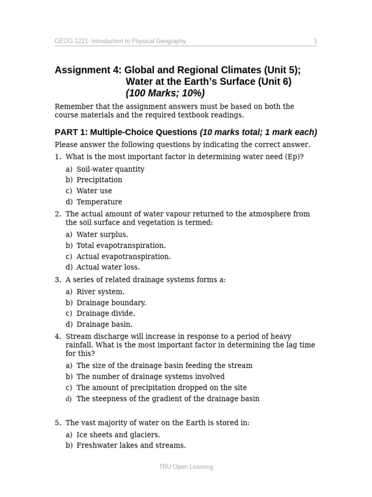 GEOG1221 Assignment4 | PDF