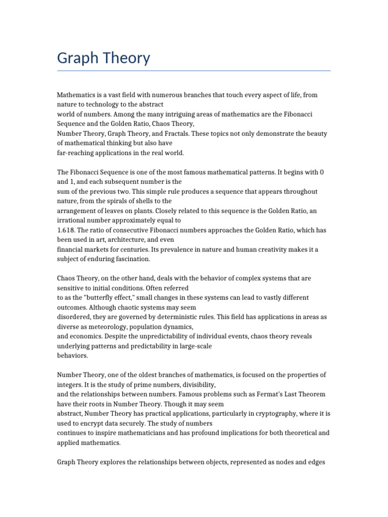 Graph Theory Combined Essay | PDF