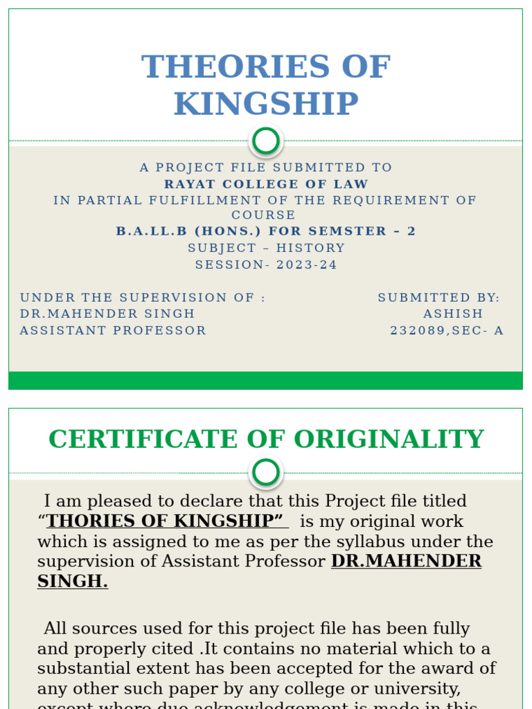 Theories of Kinghship | PDF