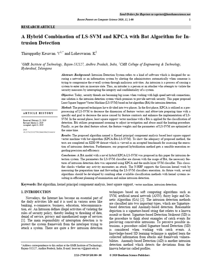 A Hybrid Combination of LS-SVM and KPCA With Bat Algorithm For ...