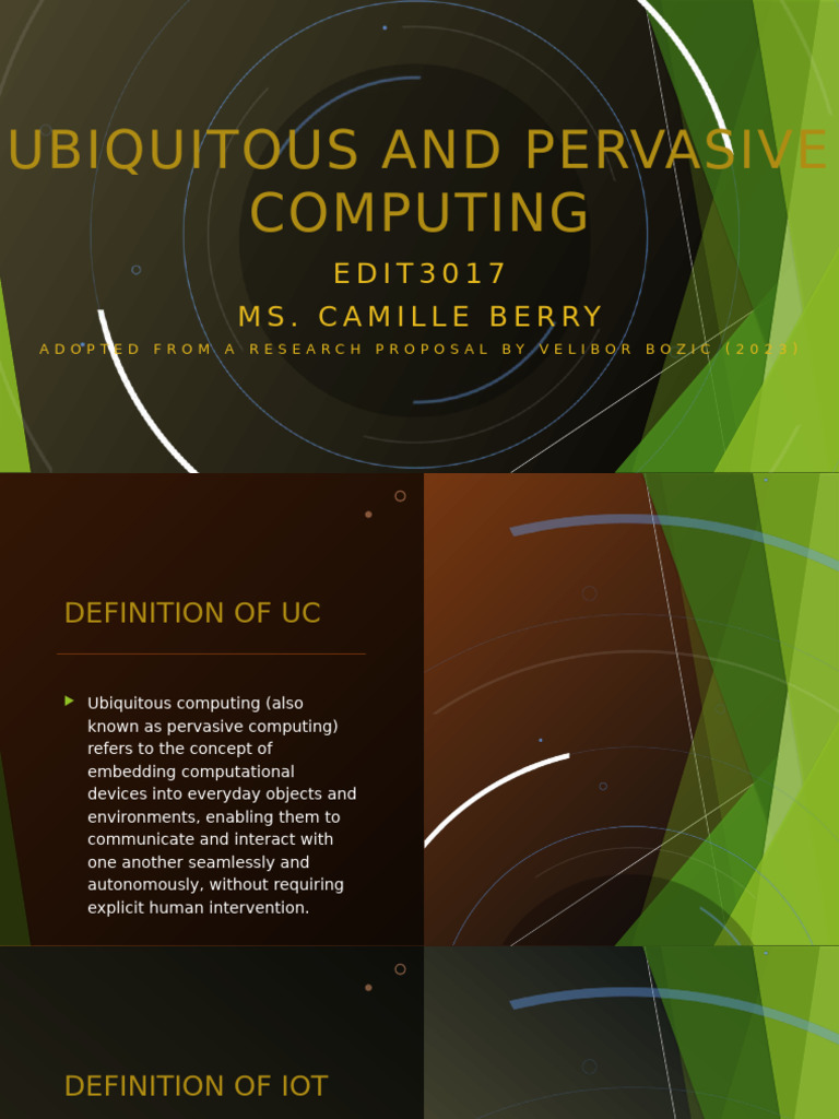 Ubiquitous and Pervasive Computing Sept24 | PDF