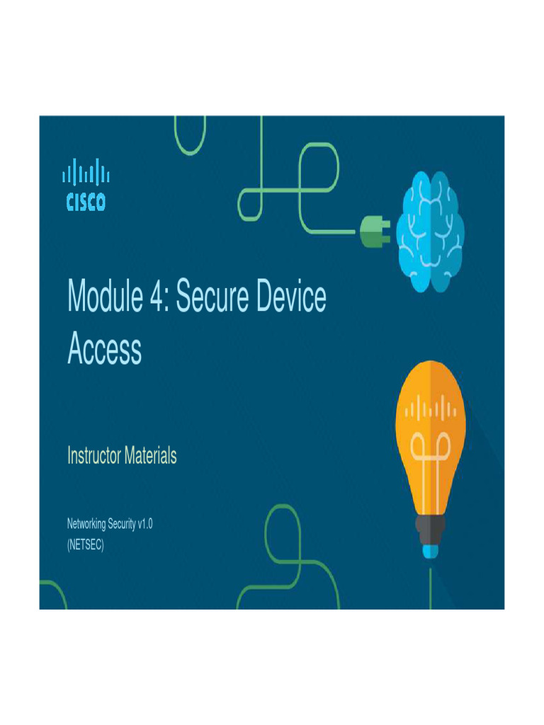 Network Security v1.0 - Module 4 Secure Device Access | PDF