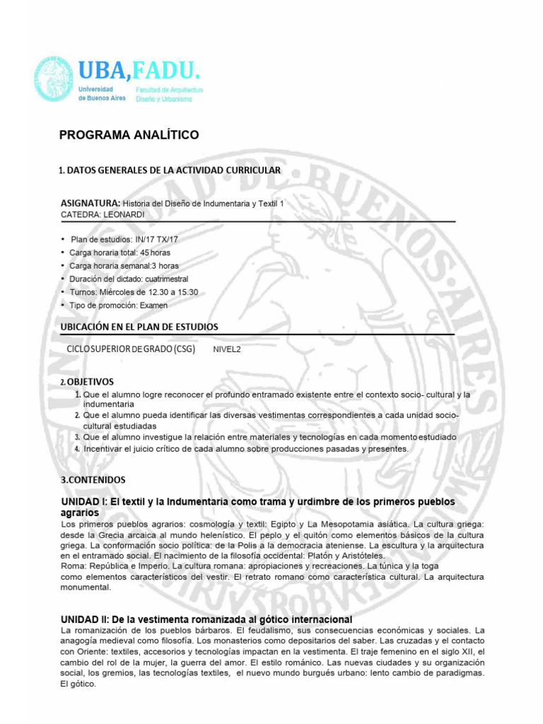 Historia Del Diseño de Indumentaria y Textil 1 (Leonardi) | PDF