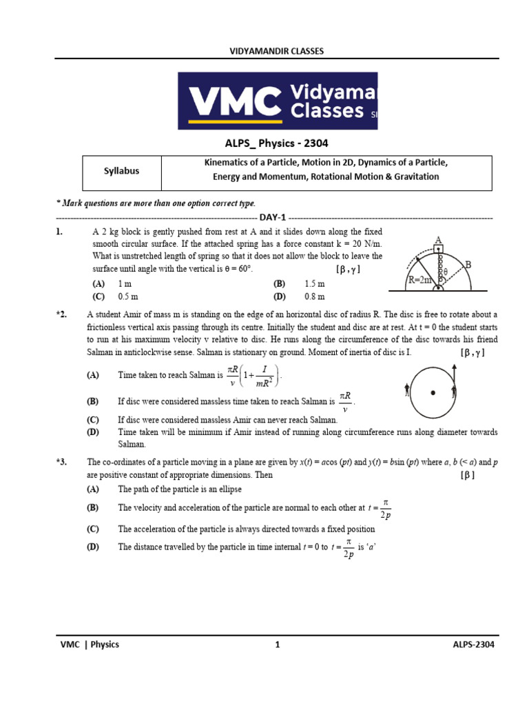 ALPS2304 Physics Assignment | PDF