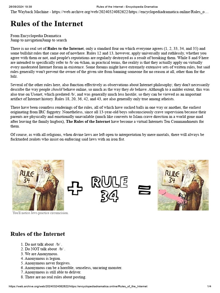 Rules of The Internet - Encyclopedia Dramatica | PDF