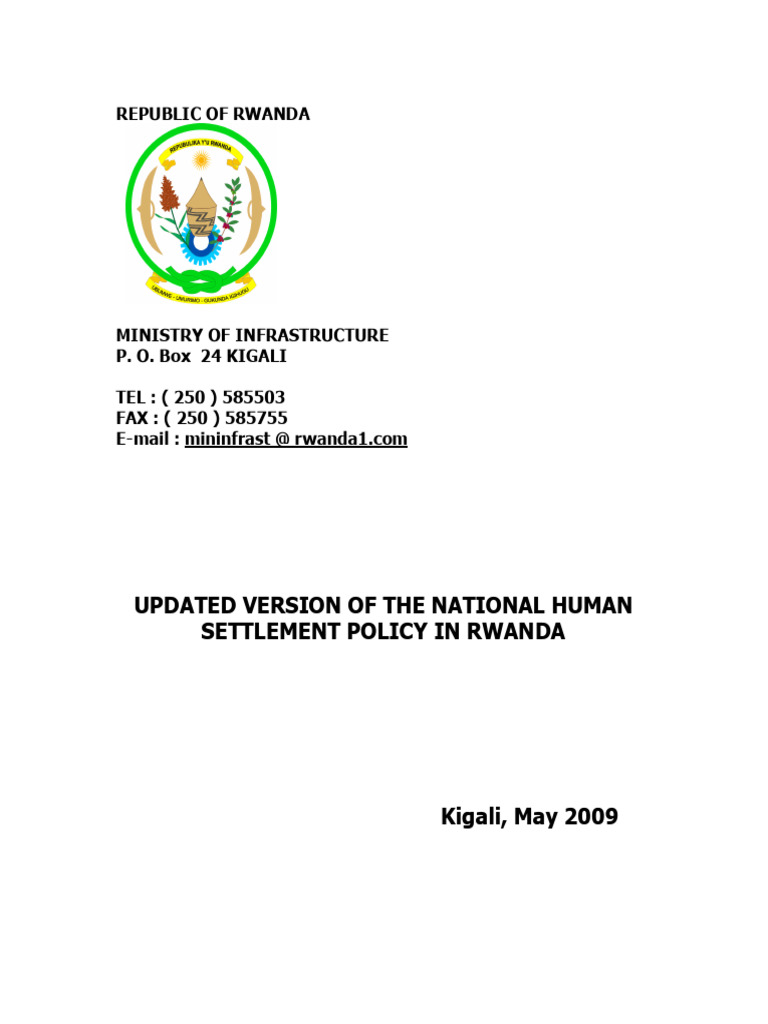 National Human Settlement Policy | PDF