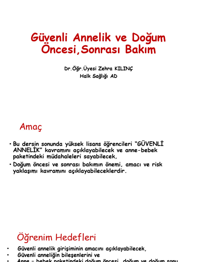 Güvenli Annelik YL | PDF