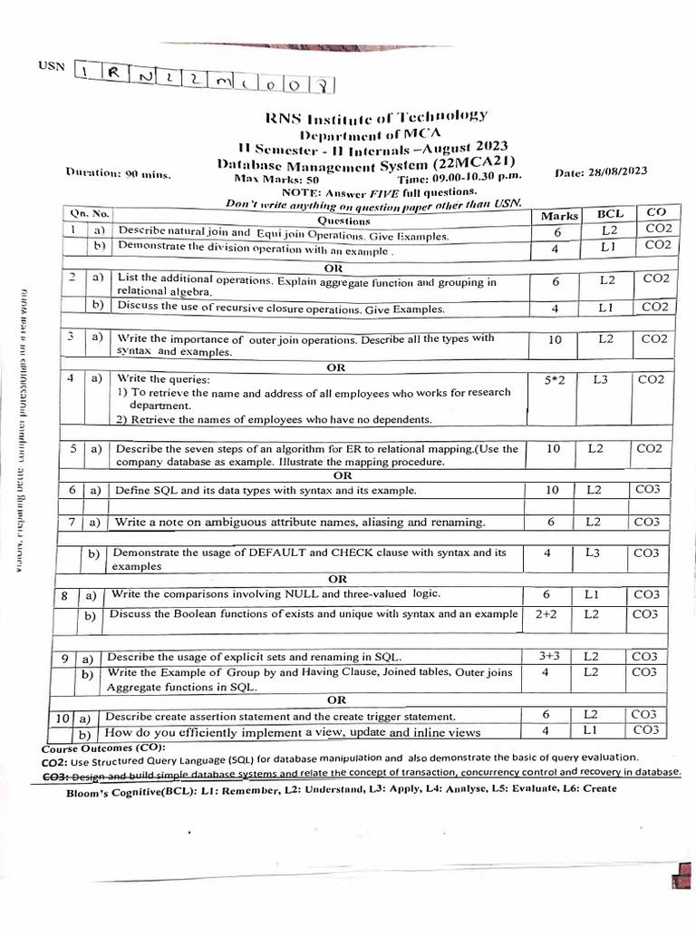 Second Internals Question Papers of All Subject 2 | PDF | Teaching ... Second Internals Question Papers of All Subject 2 | PDF | Teaching ...