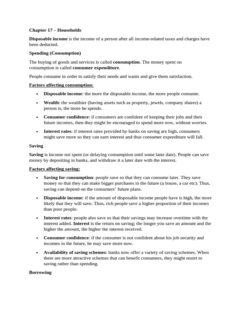 Chapter 17 - Households | PDF