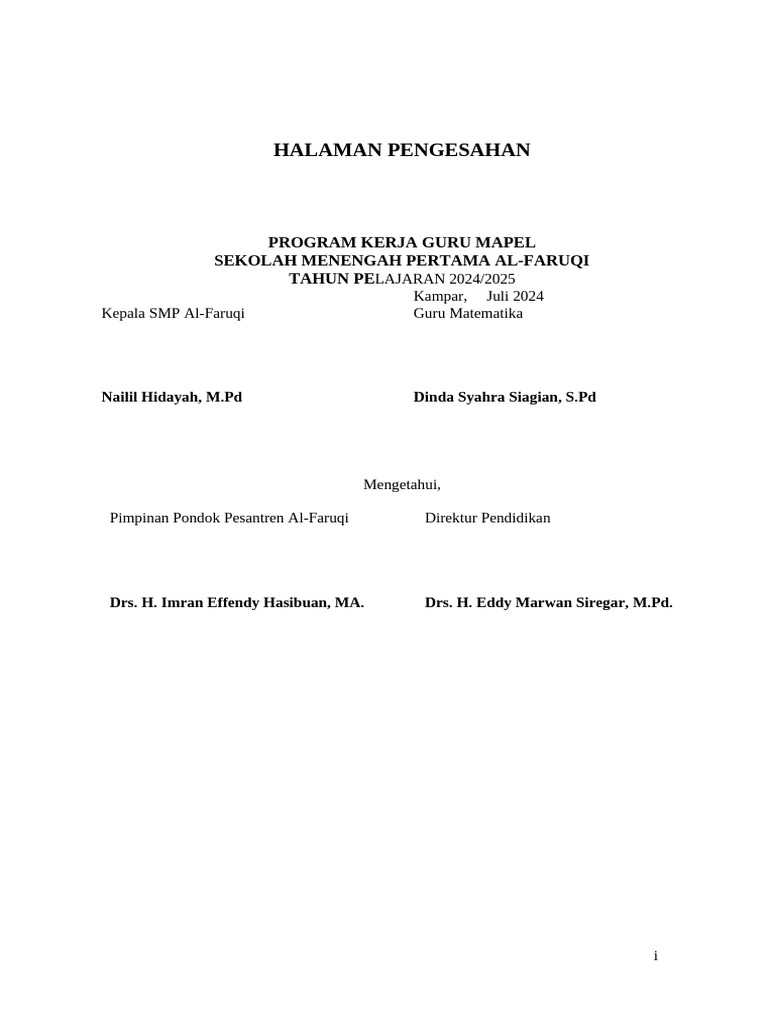 Proker Guru Mapel MTK TP 2023-2024 | PDF