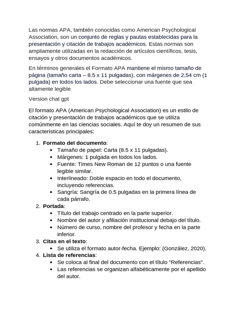 Conjunto de Reglas y Pautas Establecidas para La Presentación y Citación de Trabajos Académicos ...