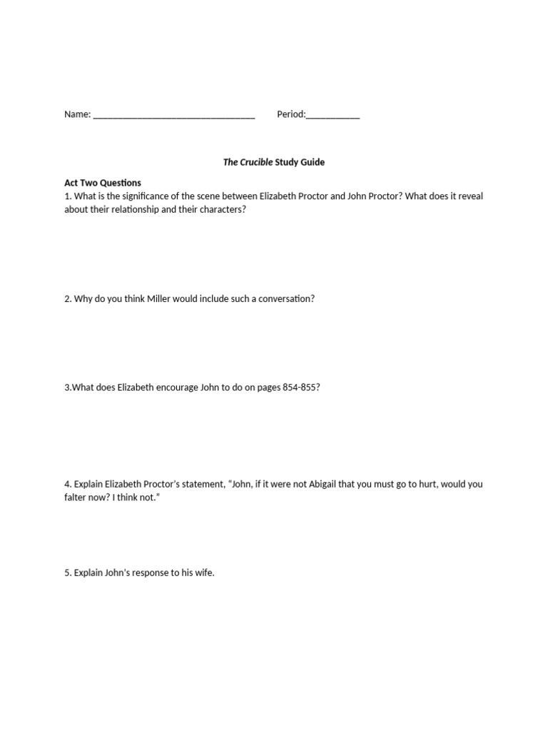 Crucible Act Two SG | PDF