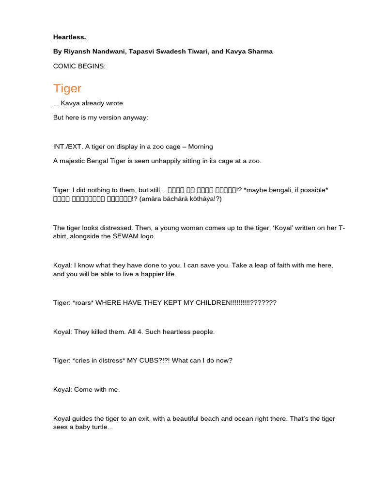 Script For Environmental Conservation CC Swamigandu | PDF