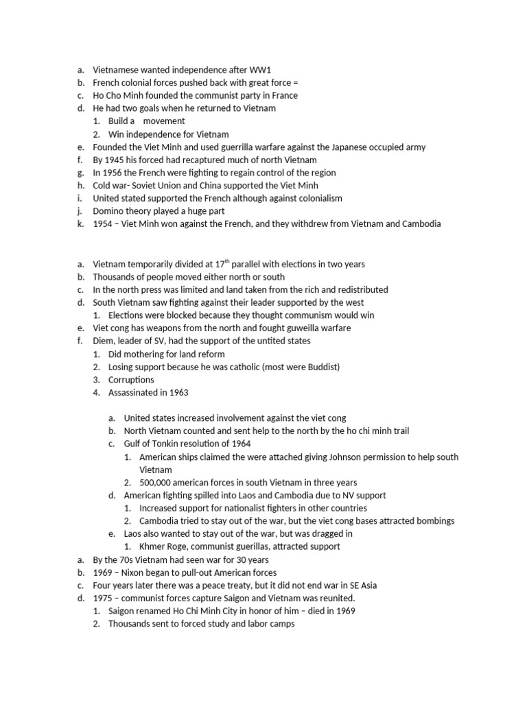 Vietnamese Wanted Independence After WW1 | PDF | Vietnam War | Politics