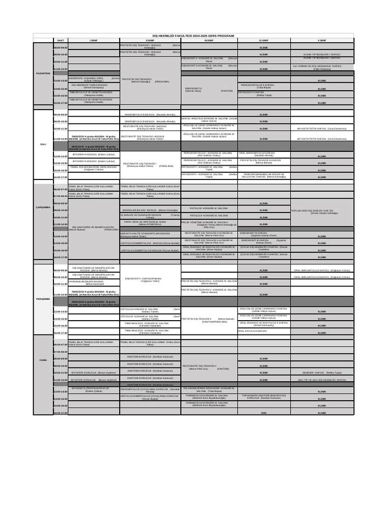 Ders Programi 2024-20251 | PDF