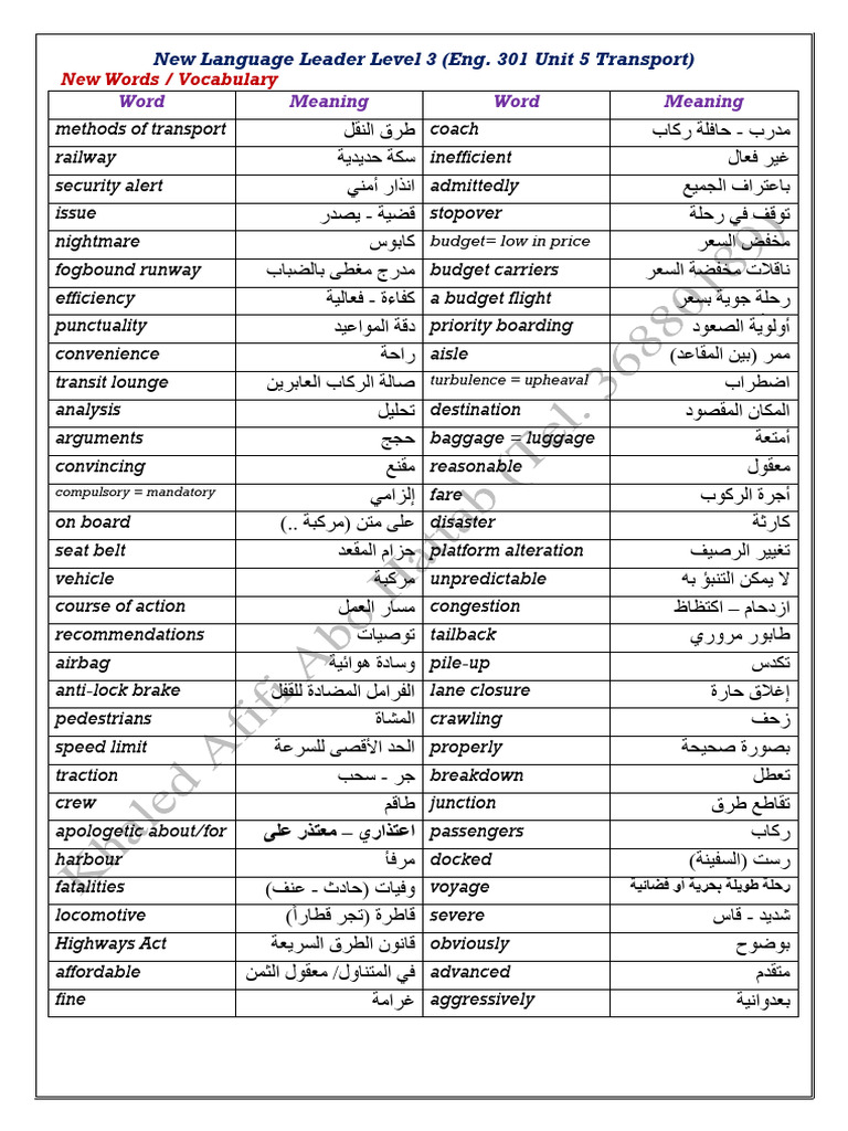 NLL3 Eng. 301 Unit 5 (Q) | PDF