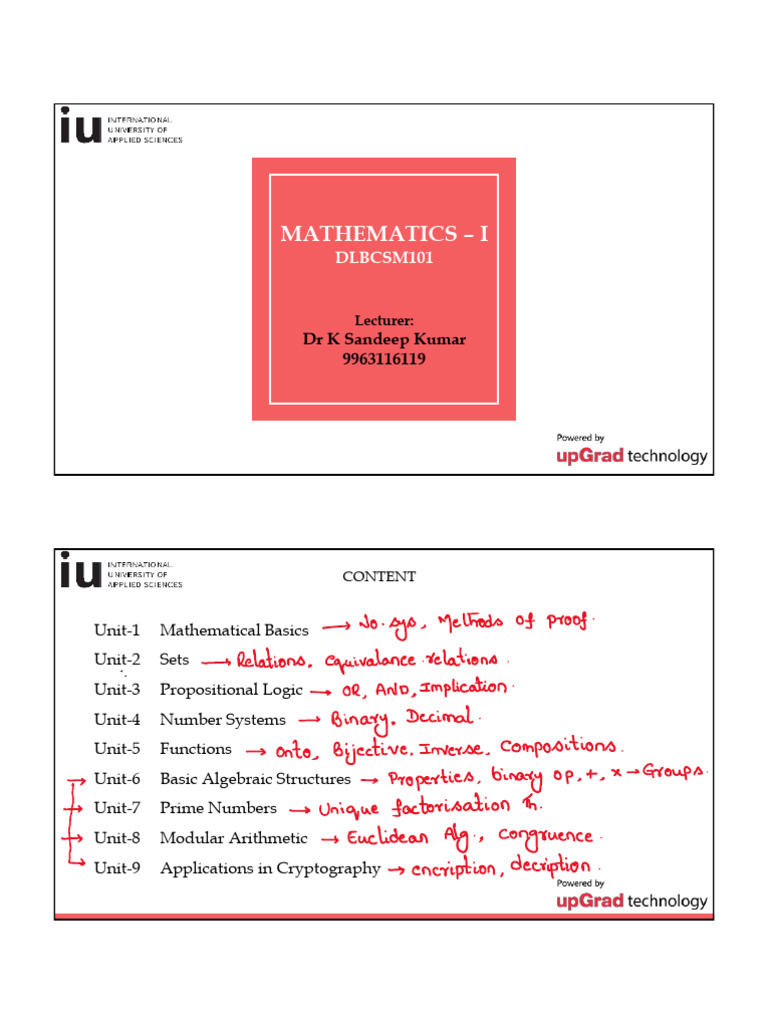 Unit-1 Mathematical Basics | PDF