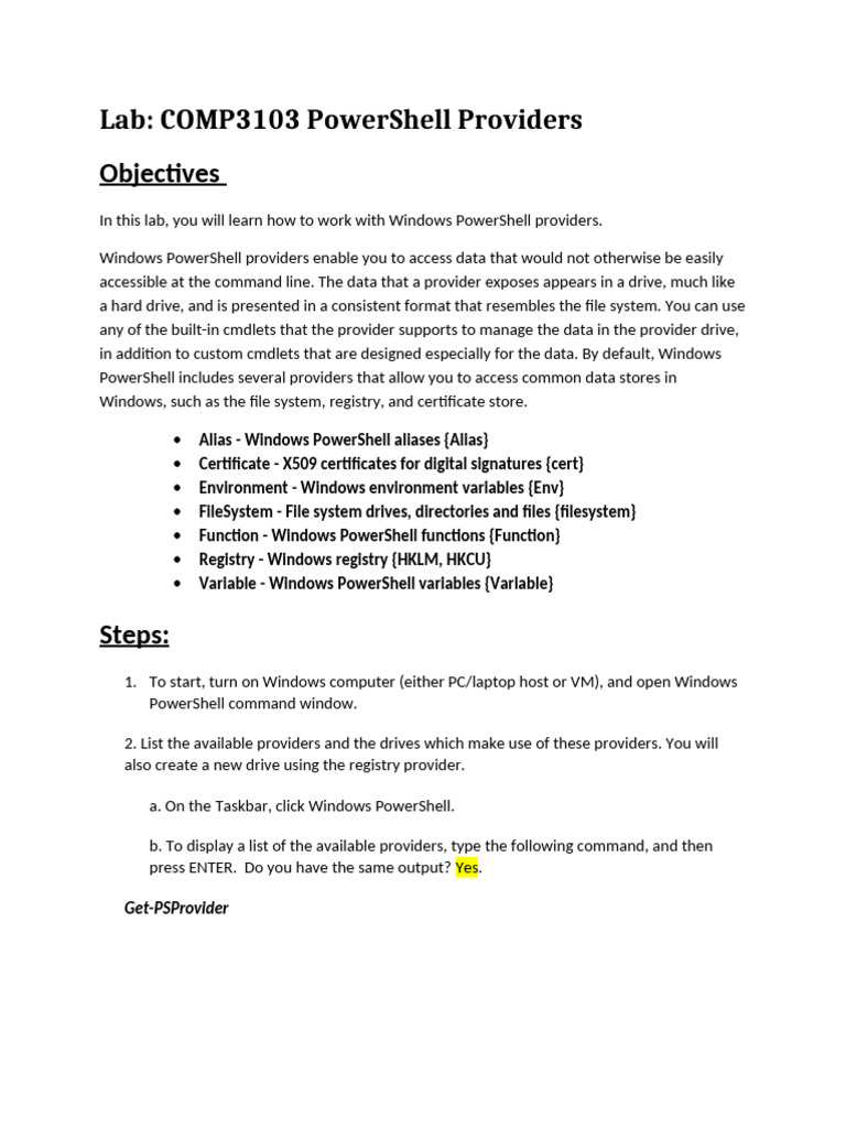 PowerShell - Working With Providers-F22 | PDF | Windows Registry | Computer Architecture