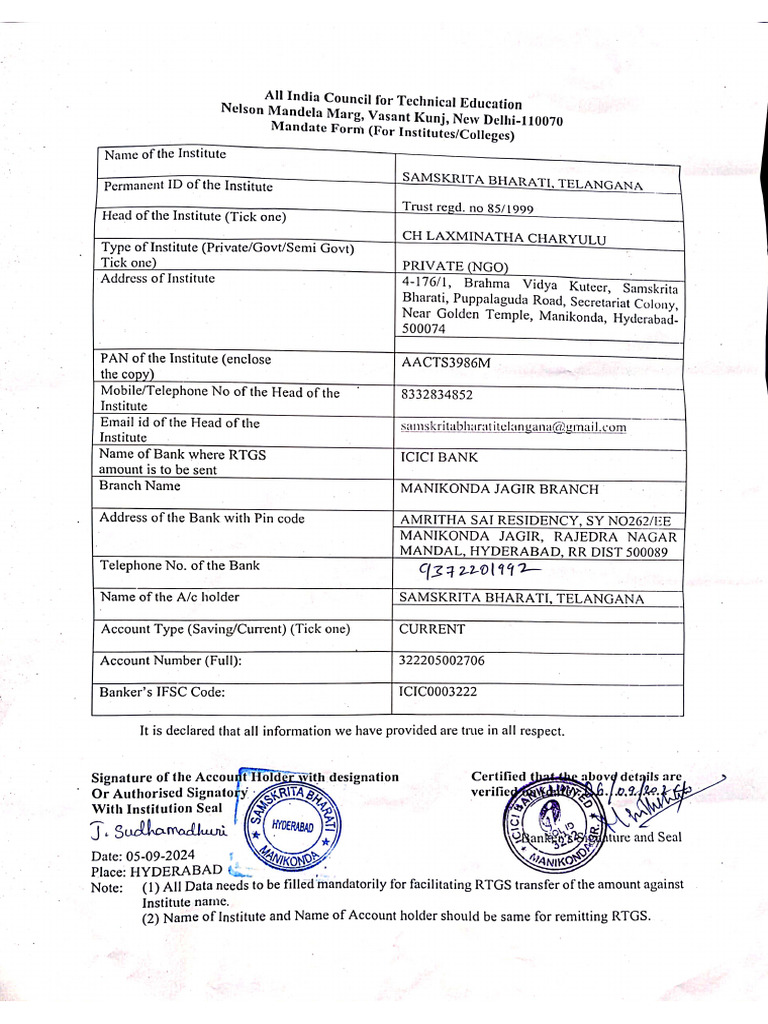 Bank Mandate form | PDF