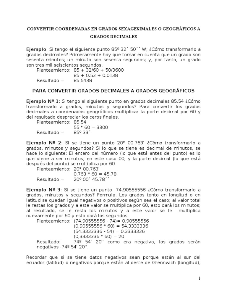 Conversión de Grados a Decimales | PDF | Infografia | Objetos matemáticos