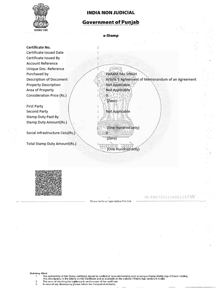 02.07.2024 Parampal Singh Agreement No 2 | PDF