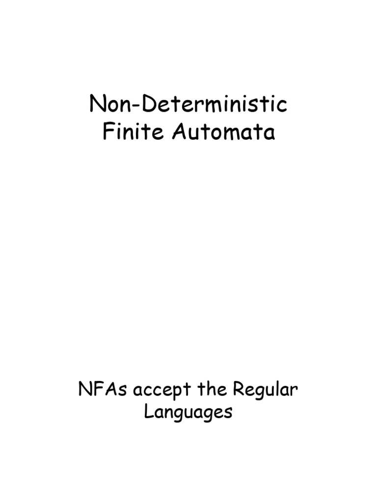 Lect 4 Nondeterministic Finite Automata Pdf