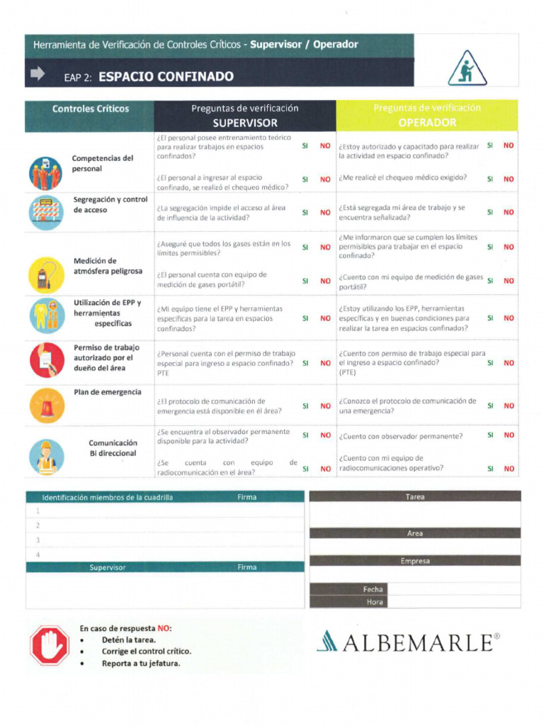 EAP 2 Espacio Confinado | PDF