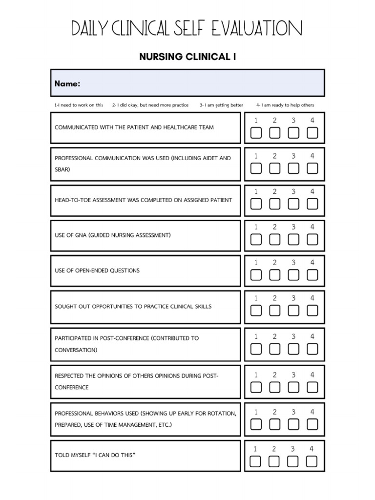 Daily+Eval Clinical+I | PDF