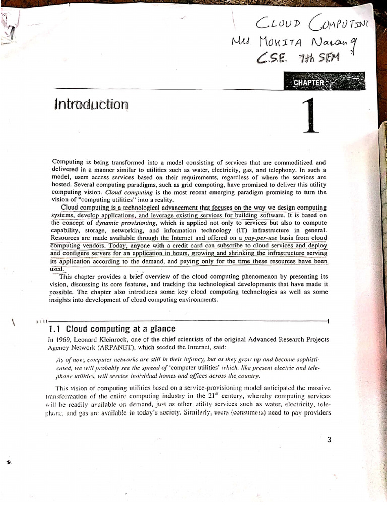 Cloud computing Chapter 1 | PDF
