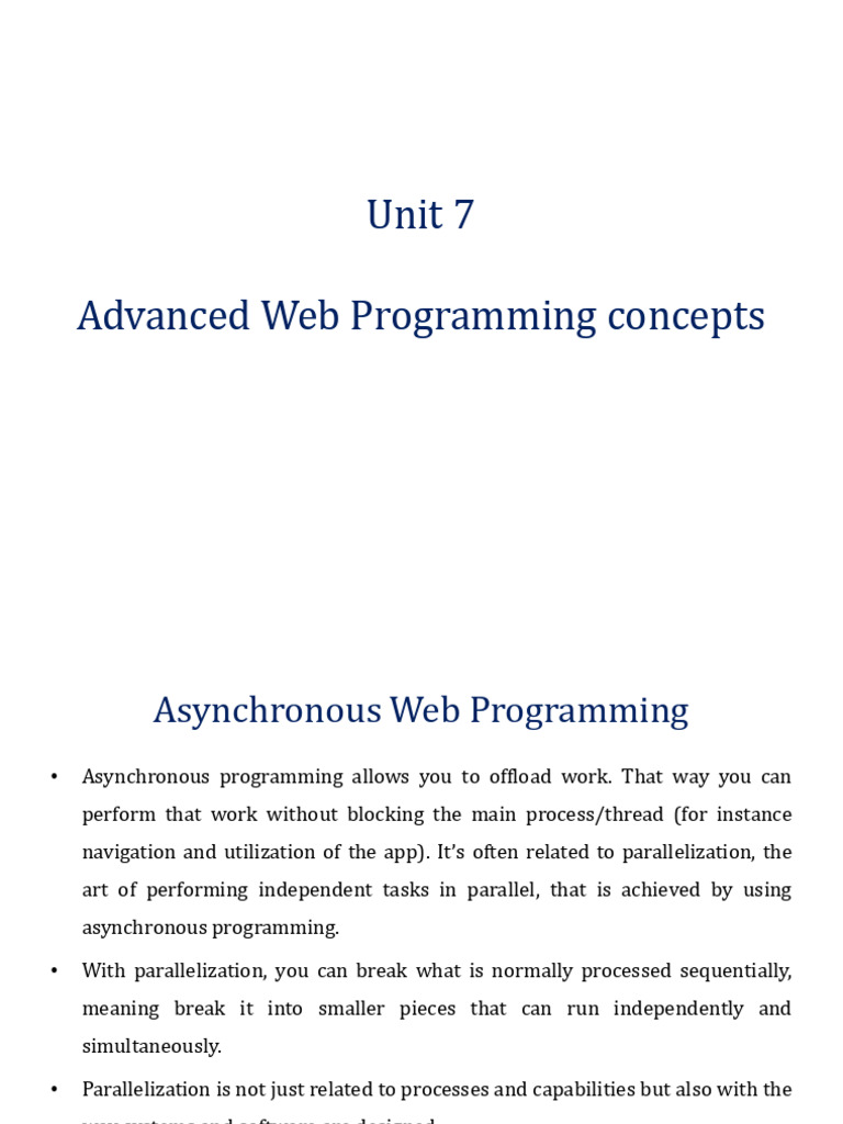 Unit - 7 Advanced Web Programming Concepts | PDF | Ajax (Programming ... Unit - 7 Advanced Web Programming Concepts | PDF | Ajax (Programming ...