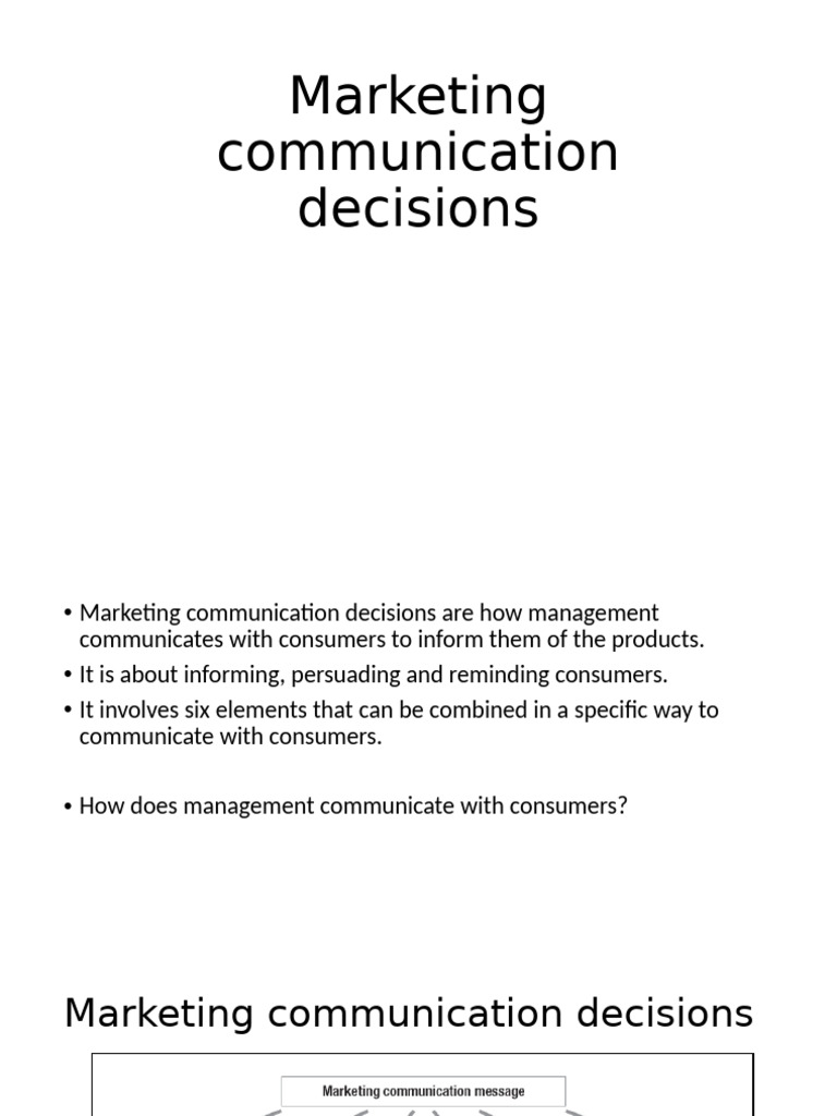 Marketing Communication Decisions | PDF