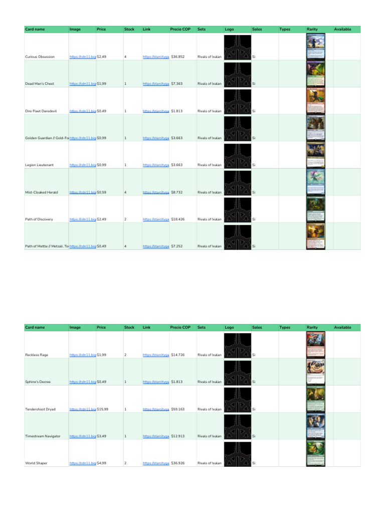 CardMTG - CardList | PDF