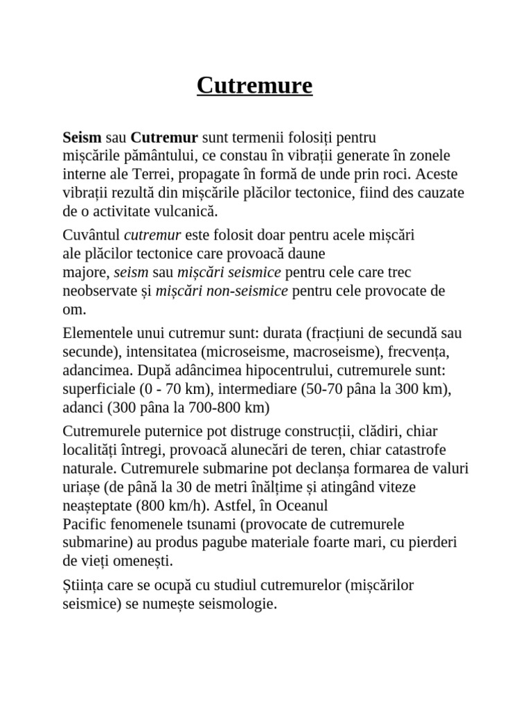 Cutremure | PDF
