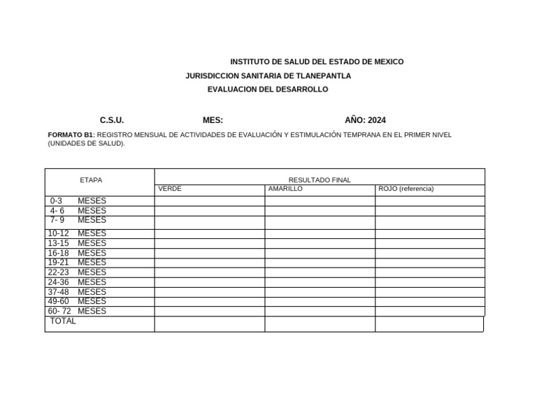 Sis Formato Evaluacion Del Desarrollo | PDF