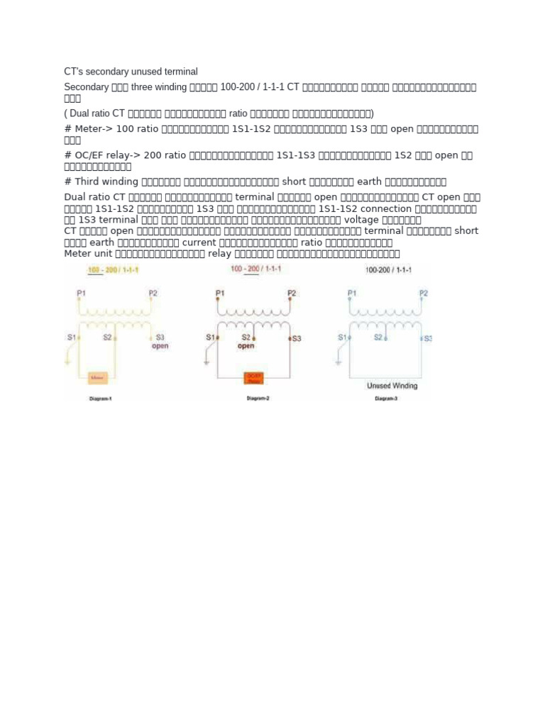 CT's Secondary Unused Terminal | PDF