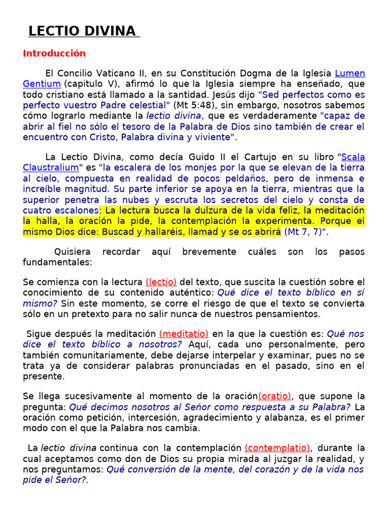 Lectio Divina | PDF