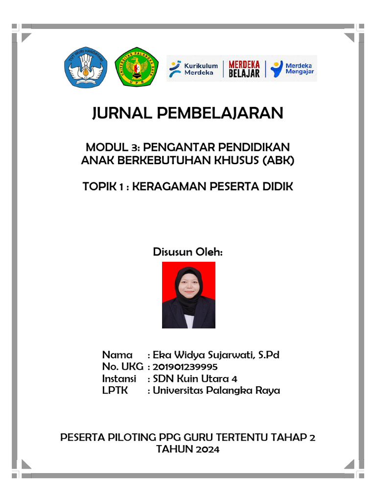 Jurnal Pembelajaran Modul 3 Pengantar Pendidikan Abk - Eka Widya S | PDF
