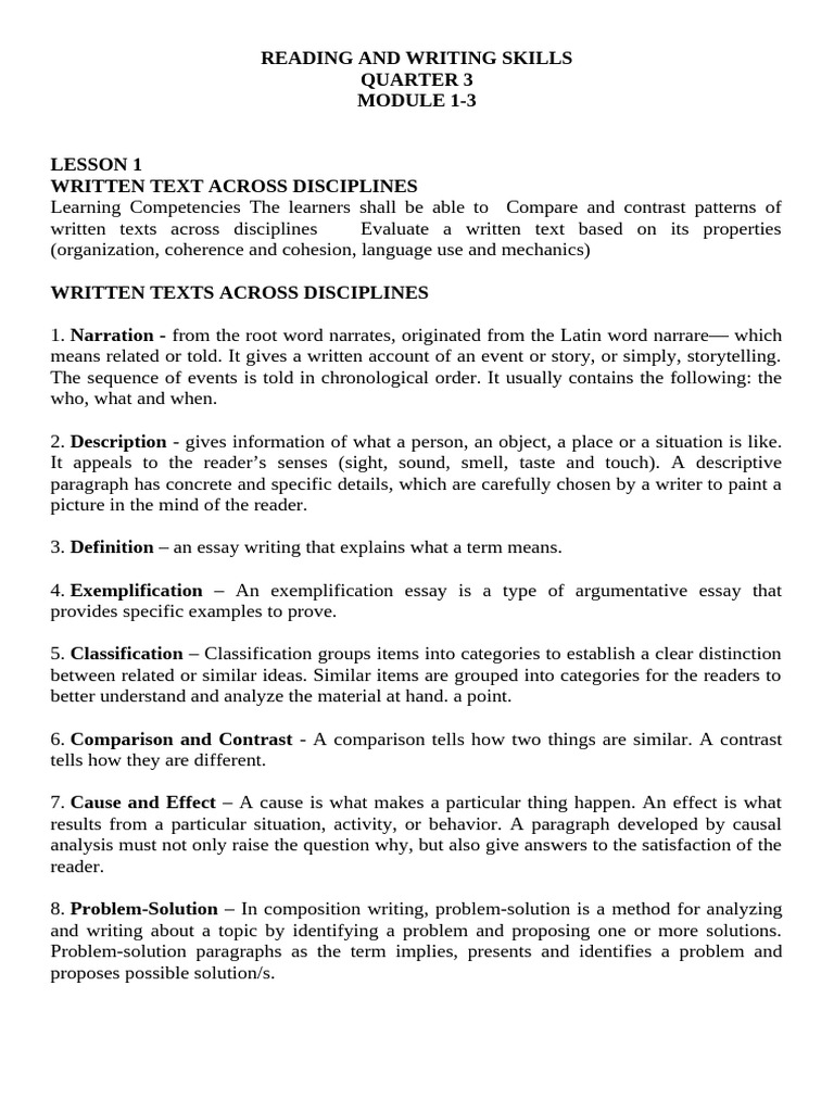 Reading and Writing q3 l1 3 | PDF