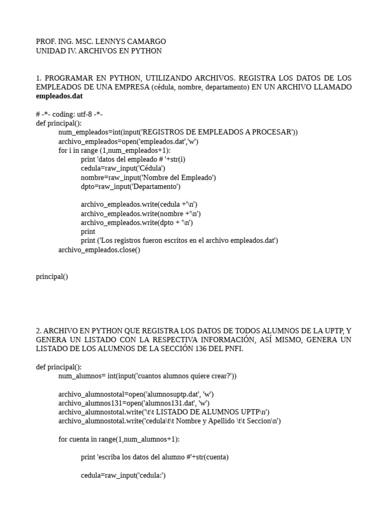 ARCHIVO-PYTHON-archivos-EJERCICIOS-1 | PDF