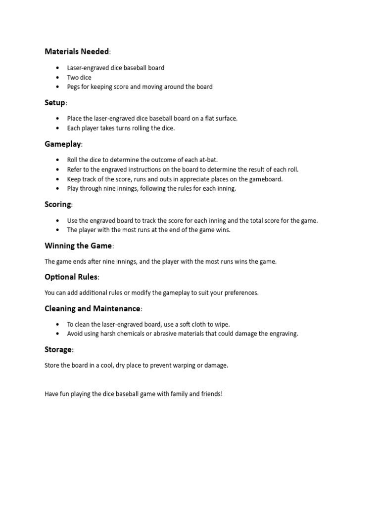 Baseball Game Rules | PDF