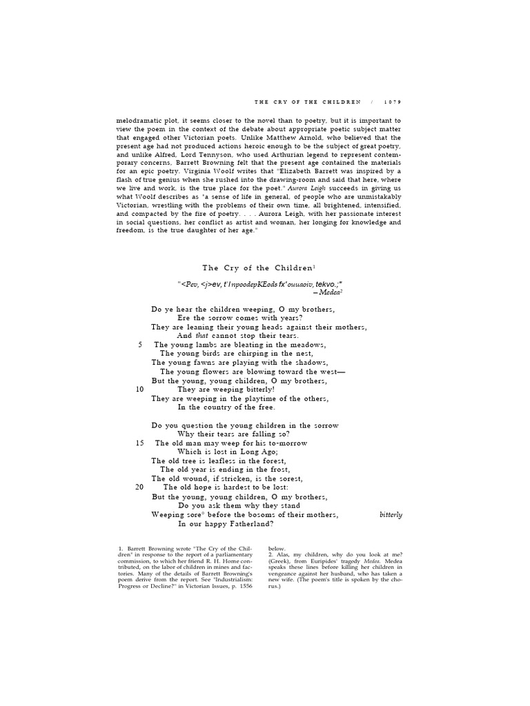 The Cry of Children | PDF