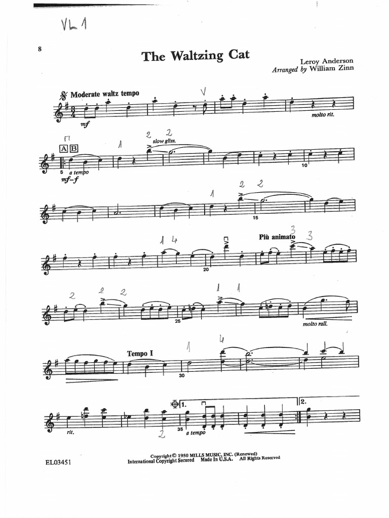 The Waltzing Cat Particellas | PDF