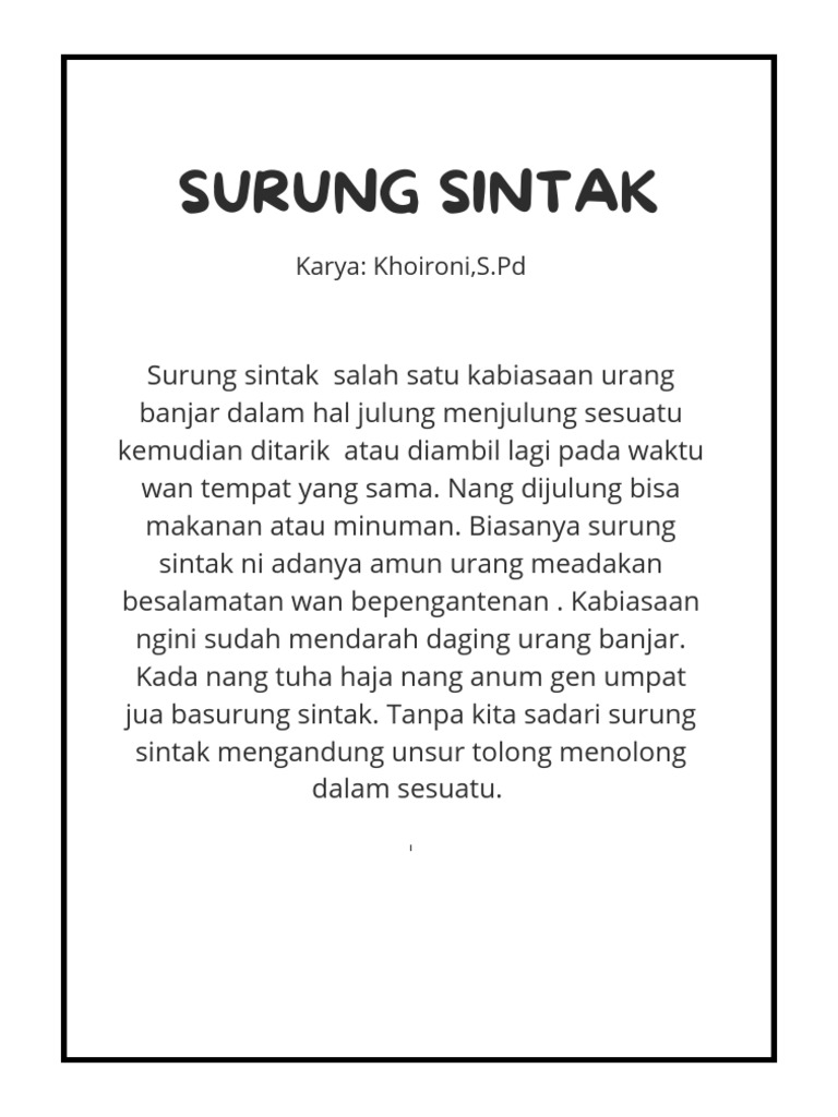 Surung Sintak | PDF