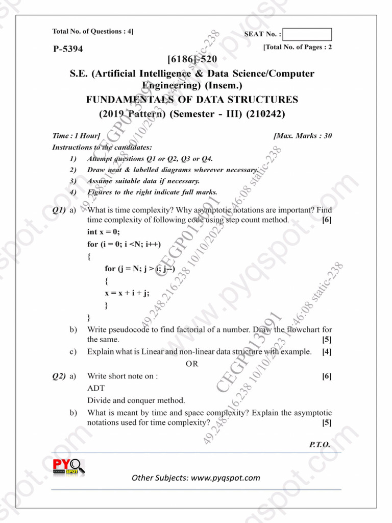 FDS Solved Insem 2023 PyqSpot | PDF