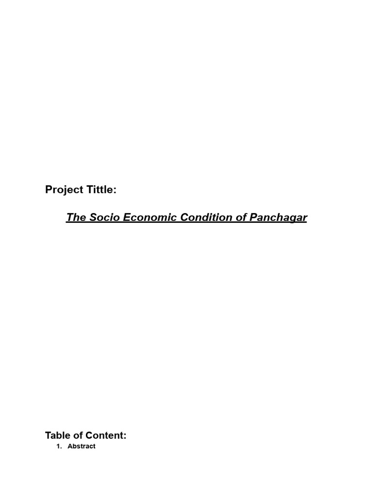 Field Report - The Socio-Economic Condition of Panchagor - by Md. Abir ...