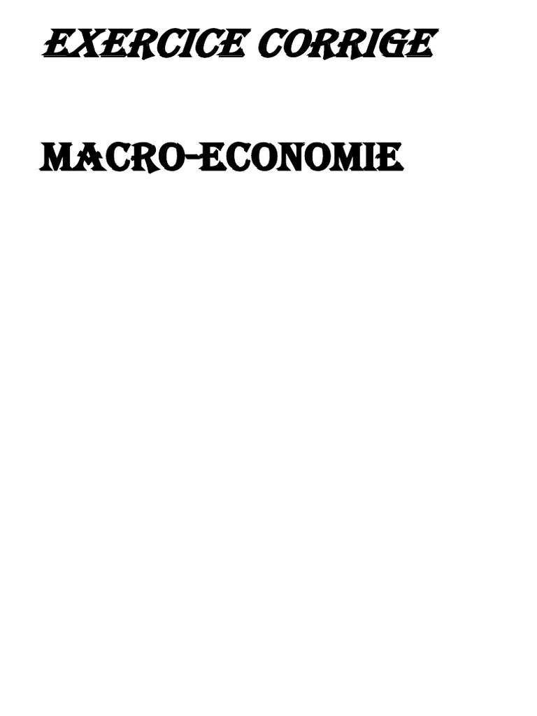 SUJET Type Corrige Marco Economie L2 Ge | PDF