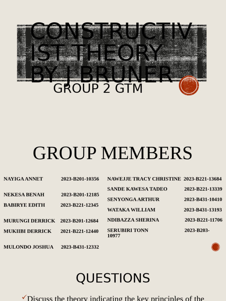 Constructivist Theory by J Bruner | PDF