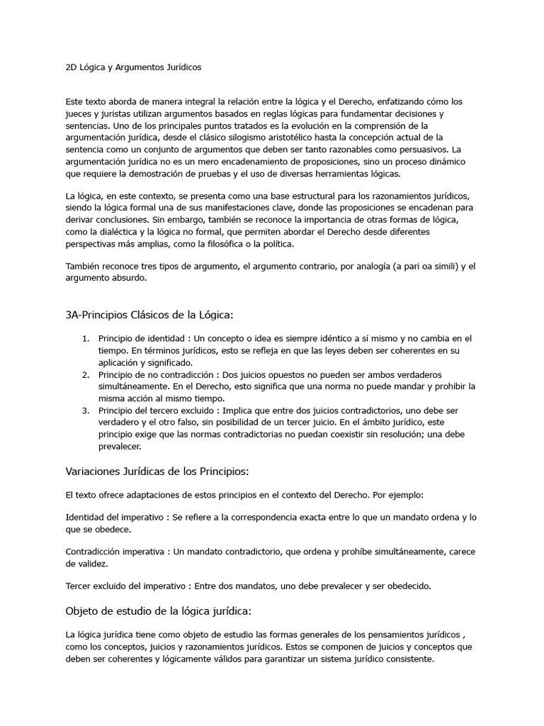 LOGICA JURIDICA 2D,3A,3B | PDF