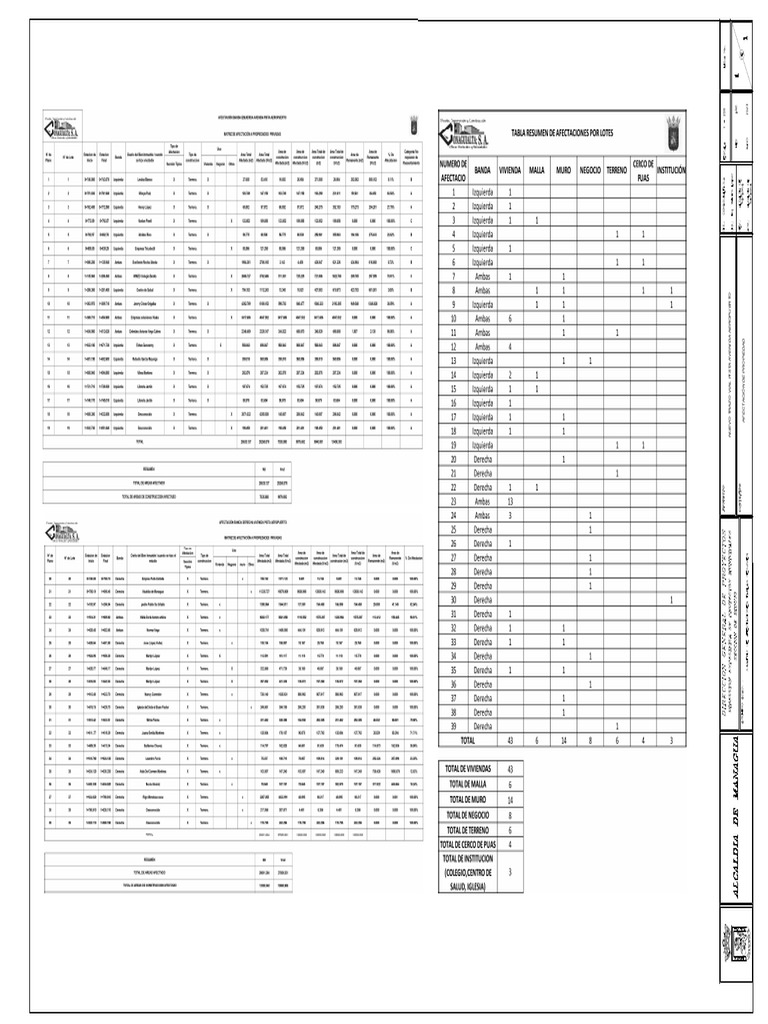 3.Matriz de Afectaciones Tablas Resumen-tabla Resumen de Afectaciones | PDF