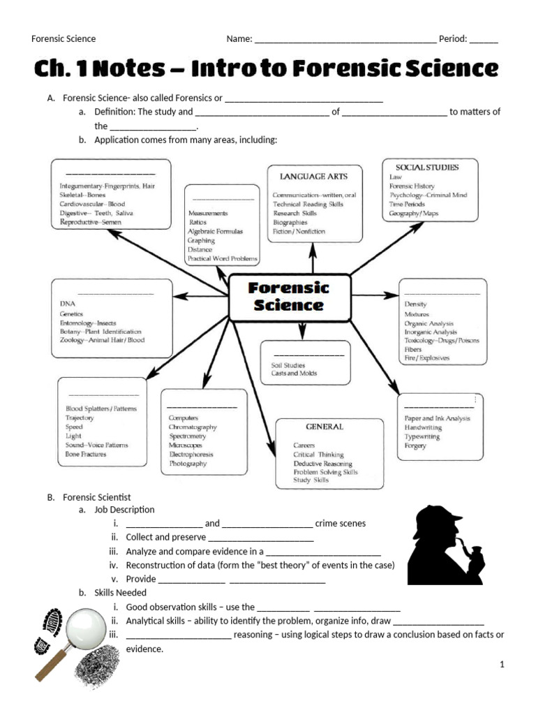 FS 1 - Intro To Forensics - Fill in Student Notes Packet | PDF